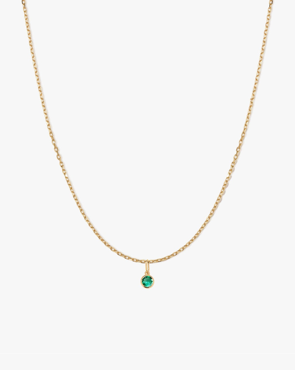 Stunning Round Emerald Charm Necklace | Midori Jewelry Co.