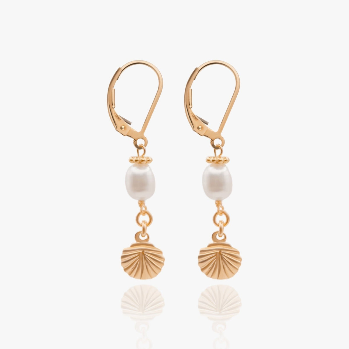 Gold-Filled Seashell Pearl Earrings | Midori Jewelry Co.
