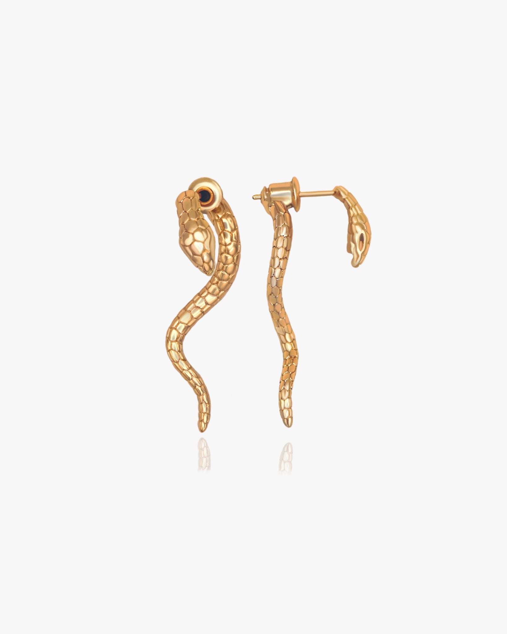 Gold Filled Serpent Stud Earrings Midori Jewelry Co. Gold